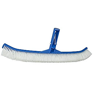 Poolmaster 18100 Curved Swimming Pool Brush Head, 17.5-Inches, Essential Collection, Blue