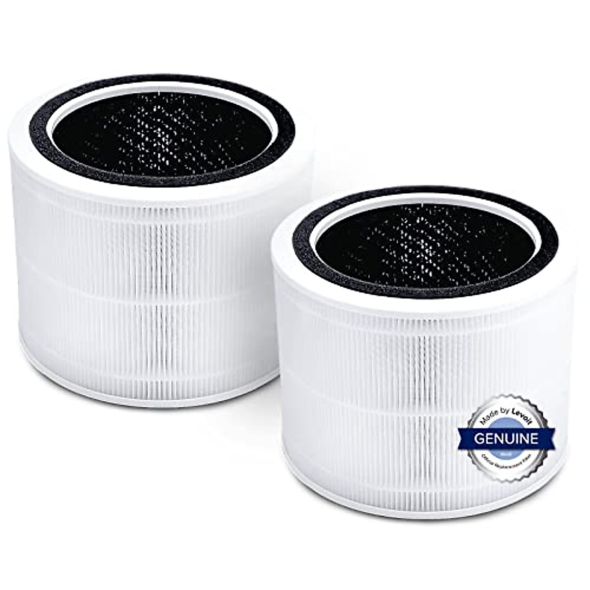 LEVOIT Air Purifier Replacement Filter, 3-in-1 True HEPA, 2 Pack, White & Air Purifiers for Bedroom Home, HEPA Filter Cleaner with Fragrance Sponge, White