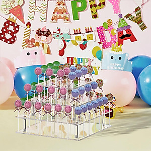 LUOBAO Acrylic Cake Pop Display Stand,Acrylic Lollipop Holder,3 Tier,for Displaying Sweets, Cake Pops, and Lollipops at Parties and Events