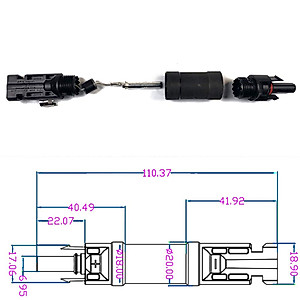 BAYM Solar Panel PV Cable Connector Built in 20A Diode in-Line Fuse Solar Wire Connector Solar PV System IP68 Waterproof Anti-backflow(10pcs)
