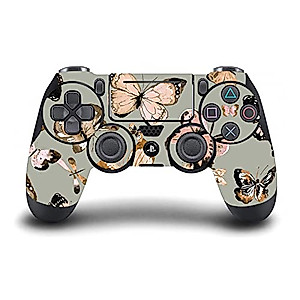 Head Case Designs Officially Licensed Ninola Butterflies Gold Green Assorted Vinyl Sticker Gaming Skin Decal Cover Compatible with Sony Playstation 4 PS4 Console and DualShock 4 Controller Bundle