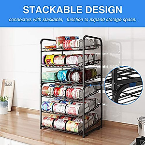 AIYAKA 3 Tier Stackable Can Rack Organizer,for food storage,kitchen cabinets or countertops,Storage for 36 cans,2-piece,Black