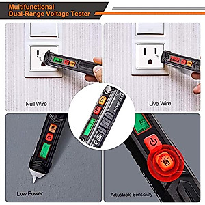 Non-Contact AC Voltage Tester with Adjustable Sensitivity, LCD Display