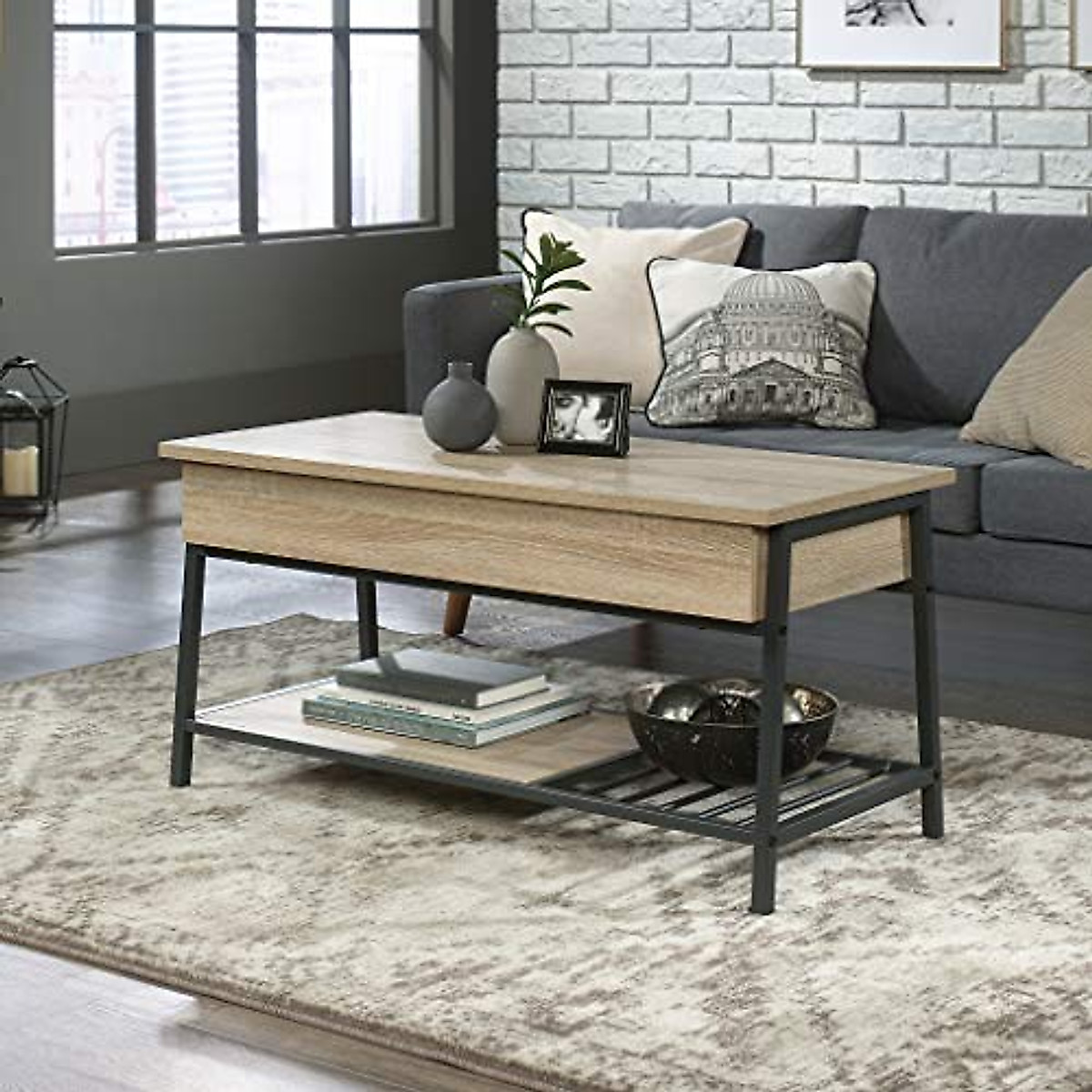 Sauder 424931 North Avenue Lift-Top Coffee Table, Charter Oak Finish