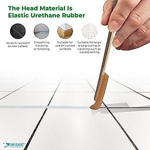 JMIBASIC Grout Caulk Finishing Tool - Multi Size 4 Pieces Set - Smooth Grout Sealant Silicone Caulking Tool - Rubber Spatula Spreader - Grout Sealer Applicator - Ergonomic Handle Grip_ABS (1.1 Inch)