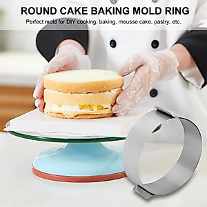 Stainless Steel Cake Mold Round Cake Ring Cookie Cutter, 6-12 Inches Adjustable Sheet Pan Extender for Baking Mold Pastry Tool Cake & Pastry Rings