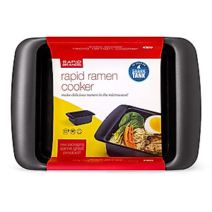 Rapid Ramen Cooker | Microwavable Cookware for Instant Ramen | BPA Free and Dishwasher Safe | Perfect for Dorm, Small Kitchen or Office | Black