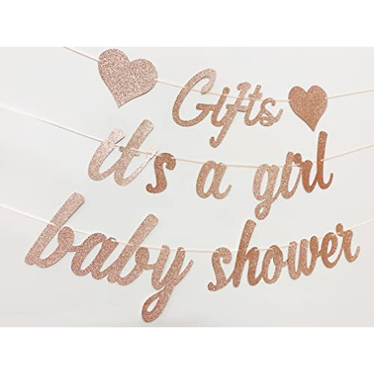 Baby Shower Decorations for Girl - Rose Gold It’s a Girl , Baby Shower Banner and Gifts Banner for Baby Girl Shower Party Kit Supplies Decorations decor