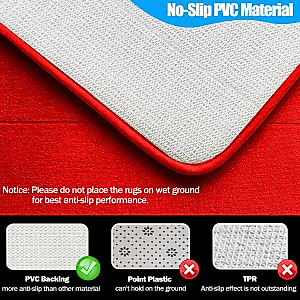 Bathroom Rugs Memory Foam Bath Mat Bathroom Rugs Sets 3 Piece Bath Mats for Bathroom Sets Thick Soft Absorbent Bath Rugs Shower Mat with No Slip PVC Backing Machine Washable,Easy to Dry - Red