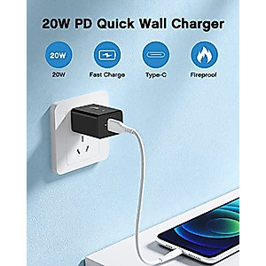 USB C Wall Charger(2 Pack) - 20W USB C Charger PD Fast Charger Block Compatible with iPhone 13