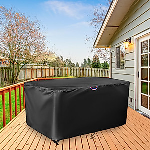 Outdoor Dining Table Cover, 60 Inch Rectangle Patio Dining Table Cover, Waterproof Protective Cover Patio Furniture Covers - 60 X 38 X 28 Inch