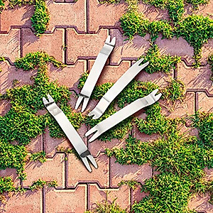 4 Pieces Paver Tool Stainless Steel Paver Extractor Tool Removal Raise Sunken Brick Tool for Garden Lawn Yard Replace Paver Patio Blocks, 7 x 1 Inch