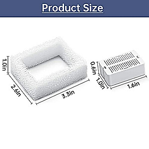 Cat Water Fountain Replacement Filters, 8 Pack Cat Fountain Carbon Filters and 2 Pack Foam Filters for Ceramic Pet Drinking Fountain and Stainless Steel Pet Water Fountain (8+2 Pack)