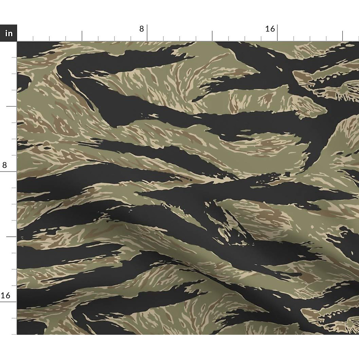 Spoonflower Fabric - Tiger Stripe Camo Printed on Petal Signature Cotton Fabric by The Yard - Sewing Quilting Apparel Crafts Decor