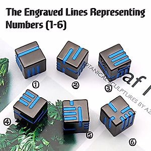 D6 Metal Dice Set, HNCCESG 6 Sided Dice 6 Pieces Solid Metal Game Dice for DND Dungeons and Dragons Role Playing Game RPG Pathfinder Shadowrun Warhammer D&D Accessories Gift (Blue)