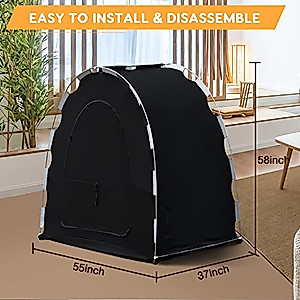 besuhot Blackout Cover for Pack N Play, Baby Sleep Pod Slumber, Portable Sunshade Travel Crib Canopy Blocks 95% of Light（Black）