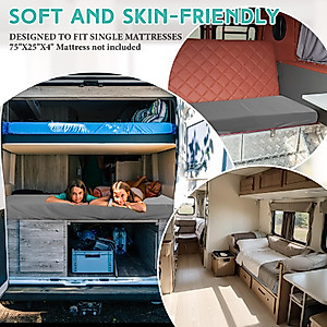 HunnmingRe 2-3 Inch Mattress Topper Cover (Only Cover) Memory Foam Protector Microfiber Memory Foam Mattress Topper for Latex Mattress Topper Gel Topper RV Mattress(Queen, 80 x 60 Inch)