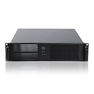 RackChoice 2U Micro ATX Compact Rackmount 2 x 5.25 Chassis Support ATX PC PS2 PSU with Side 80mm Fan