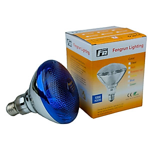 Fengrun Infrared Bulb Red Hard Explosion-Proof Glass Infrared Heating Lamp for Chicken,Pet,Bathroom Warming Light Bulb (Blue-150w)