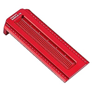 Woodpeckers Saddle T-Square, 6 Inch, Wraps Around Work Edge, USA Made Woodworking Square with Scribing Guides
