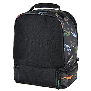 INTIMO Monster Jam Grave Digger Megalodon Pirate's Curse Dual Compartment Lunch Box Bag