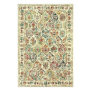 Lahome 6x9 Washable Area Rugs for Living Room, Large Bedroom Rug Soft Colorful Dining Room Mat, Transitional Printed Indoor Non Slip Accent Carpet for Nursery Office Coffee Table Home Office