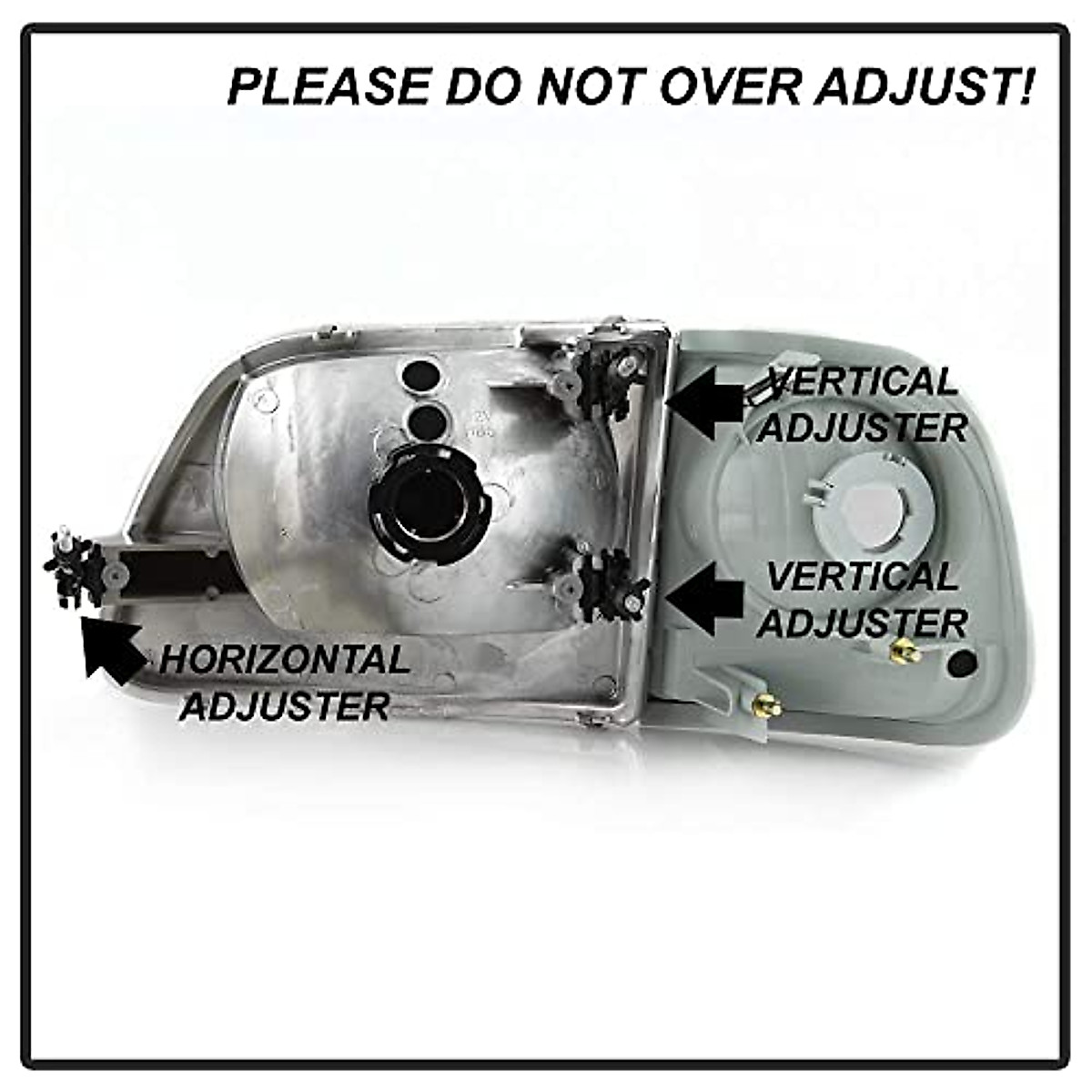 ACANII - For Chrome 1997-2003 Ford F150 Expedition Lightning Style Headlights w/Corner Signal Lights Lamps 4pcs Set