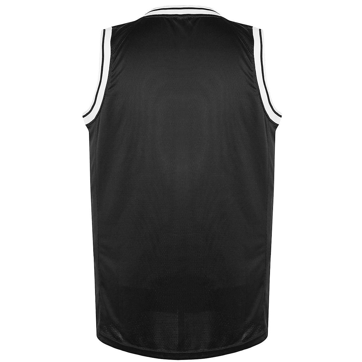 Blank Basketball Jersey Men's Mesh Athletic Practice Sports Shirts 90S Hip Hop Jersey (Black, Small)