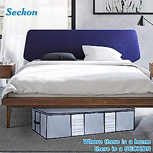 Large Under Bed Storage Organizer Containers [2 Pack] Clothes Organizers Bags with Reinforced Handle and Zipper, Underbed Storage for Clothing, Blankets, Comforters, Shoes, Gray