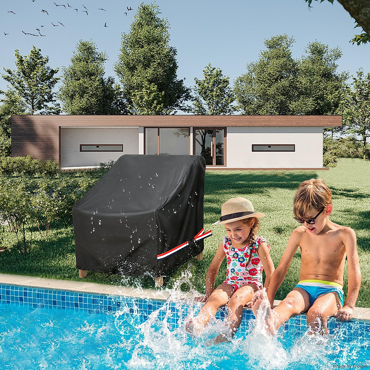 KylinLucky Patio Chair Covers Waterproof, Heavy Duty Outdoor Furniture Covers Fits up to 36 W x 37 D x36 H inches 2 Pack Black