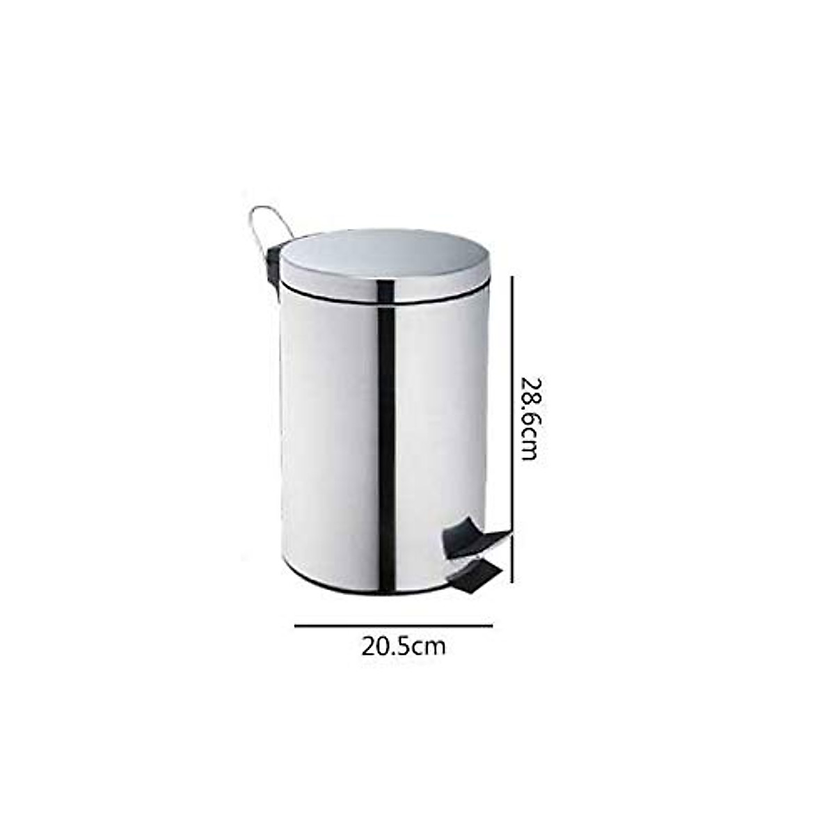 WENLII Newly 1pc 5L Rubbish Bin Stainless Steel Step Pedal Trash Can Large Capacity for Kitchen Bathroom