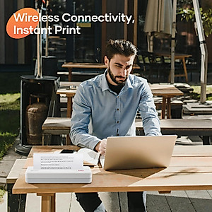 iDPRT MT890 Portable Wireless Printer - with Thermal A4 Paper, Bluetooth Inkless Printer for Travel/Home, Support US Letter&A4&A5 Size, Mobile Printer Compatible with iOS, Android & Laptop - White