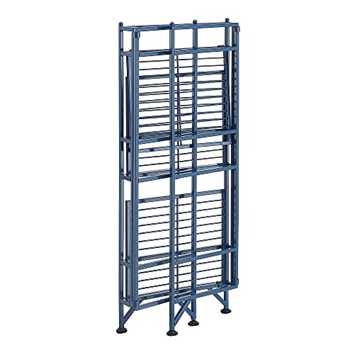 Convenience Concepts Xtra Storage 3 Tier Folding Metal Shelf, Cobalt Blue