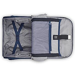 DELSEY Paris Helium DLX Softside Luggage Under-Seater with 2 Wheels, Navy Blue, Carry on 16 Inch