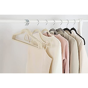Home Premium Velvet Hangers 30 Pack - Non-Slip & Durable Clothes Hangers -Black, Grey, Beige Colors in one Box, Hangers with 360 Degree Rotatable Hook - Heavy Duty Coat Hangers