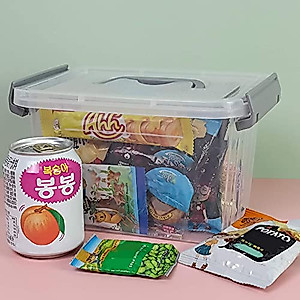 Joyeen 3 L Small Storage Bins, Clear Storage Box with Lid, 6 Pack