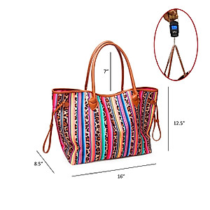 Large Canvas Tote Bag Leopard Consuela Bag WesternTote Bags with Faux Leather Handle Mexican Stuff Gifts for Women Mom