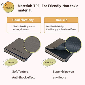 Primasole TPE Folding yoga mat Travel Double side Non-Slip Lightweight Pilates & Floor Workouts6mm thick Earth Brown Grat Color PSS22NH011A
