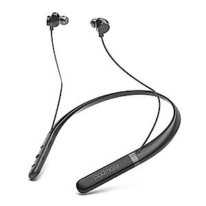 Padmate Bluetooth Headphone Wireless Neckband with Magnetic Earbuds, in-Ear Sport Headset Noise Cancelling Earphones with Mic CVC8.0, Dual Pair Mode 16H Playtime, Hi-Fi Sound, IPX5 QCC Chip (Black)