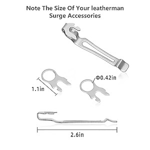 Quick-Release Pocket Clip/Upgrade designed standards stainless steel surge accessories，for Charge AL, Charge ALX, Charge Ti, Charge TTi, Quick Release Multi-Tool Pocket（2 pack）