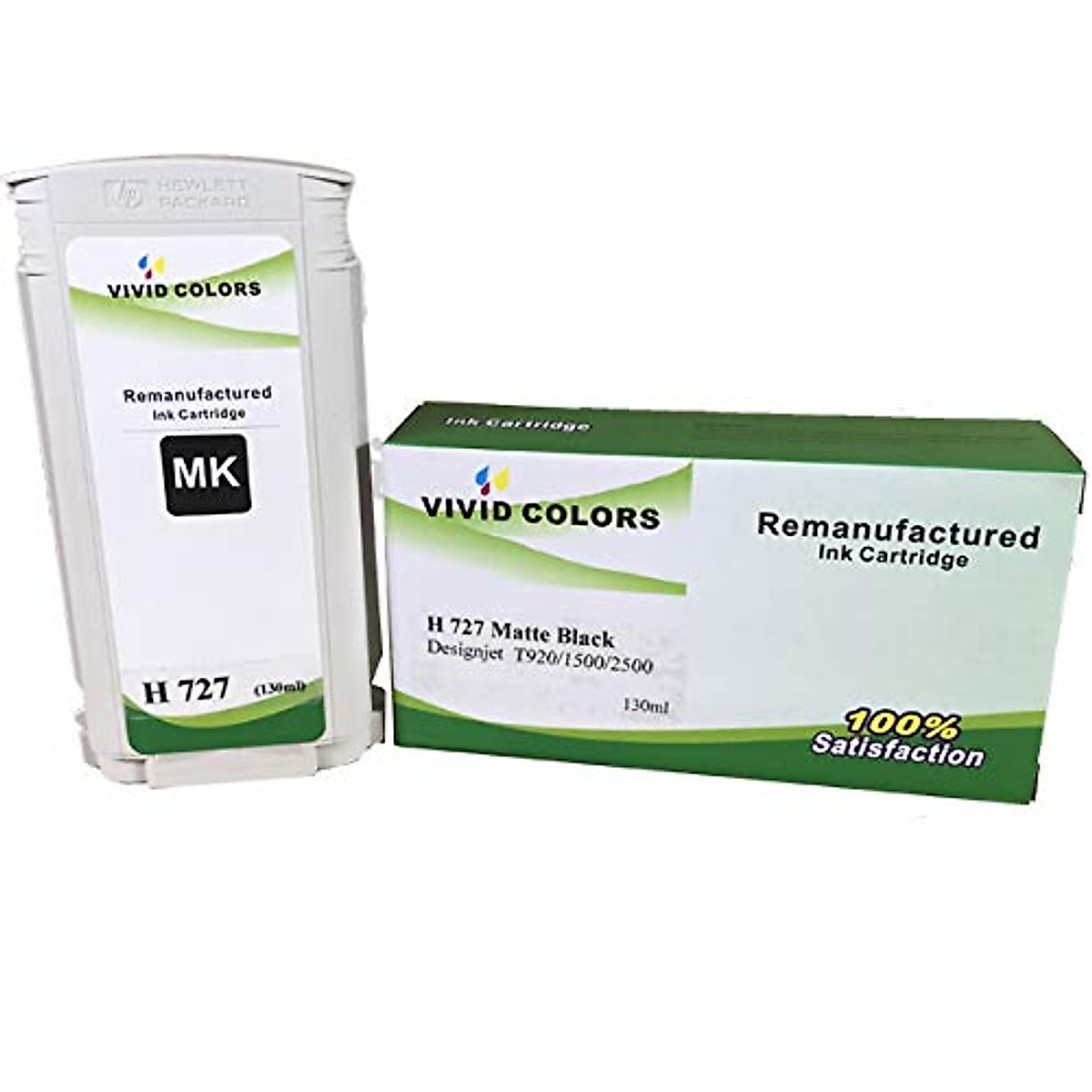 Vivid Colors Set of 6 Remanufactured H 727 Inkjet Cartridges for H Designjet T920 Printer 130ml Ink Tanks