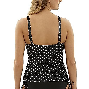 Panache Swim Women's Anya Spot Underwire Tankini, Navy/White, 38HH
