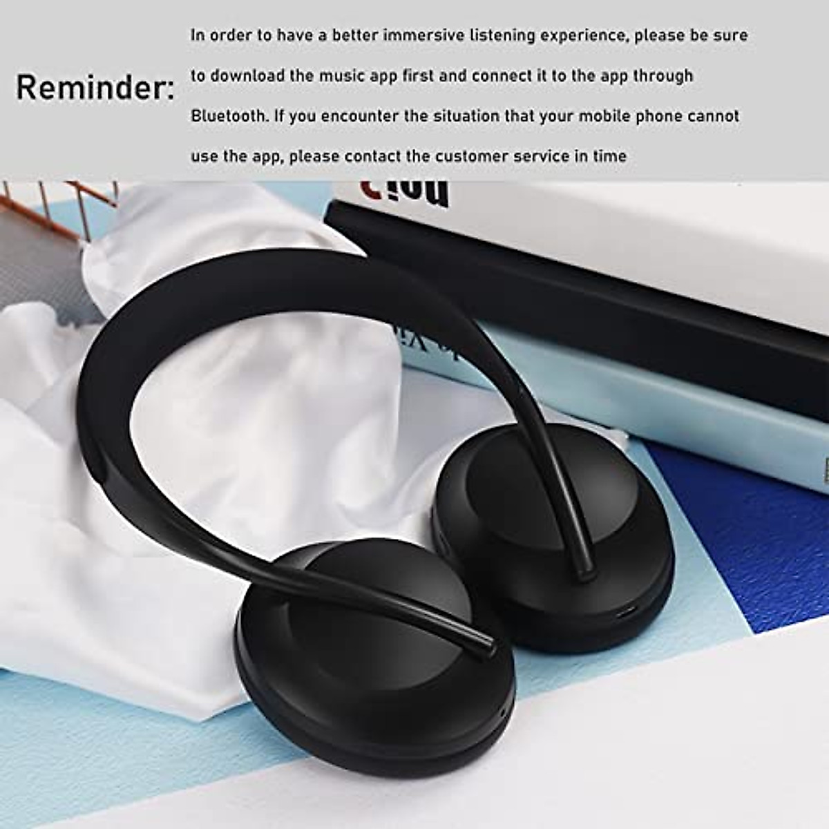 Wireless Over Ear Headphones Built-in Mic, Hi-Fi Stereo Foldable Wireless Stereo Headsets, Noise Canceling Earbuds for Sport, Memory Foam Ear Cups for Travel Office