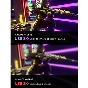 AINOPE Link Cable for Oculus Quest 2, 16FT VR Link Cable [Nylon Braided] 5Gbps High Speed Transfer & 3.1A Fast Charging, USB 3.0 to USB C Cable for Meta/Pico 4, VR Headset and Gaming PC