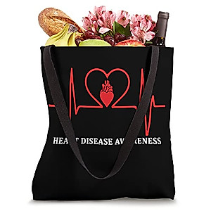 Red Heart Disease Awareness In February Heart Health Month Tote Bag