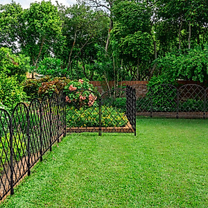 Skcoipsra Decorative Garden Fence 10 Pack, 22in(H) x 10ft(L) Animal Barrier Fence, Rustproof Metal Fencing for Yard, Dog Rabbits Wire Section Garden Edging Border for Yard Patio Garden, Arched