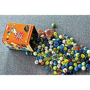 Neato! Classics 160 Marbles In A Tin Box by Toysmith - Retro Nostalgia Glass Shooter, Marble Games Are Timeless Play For Kids - Boys & Girls