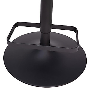 Flash Furniture Erik Comfortable & Stylish Contemporary Barstool with Rounded Mid-Back and Foot Rest, Adjustable Height - Gray Fabric with Black Base