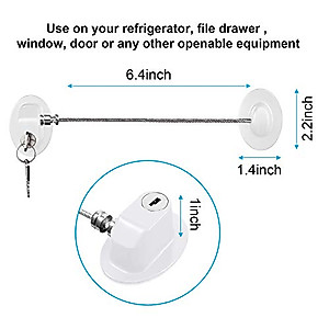4 Pack Refrigerator Lock Cabinet Locks with Keys Adhesive Freezer Door Fridge Drawer Lock for Child Safety and Privacy, No Drilling (White)