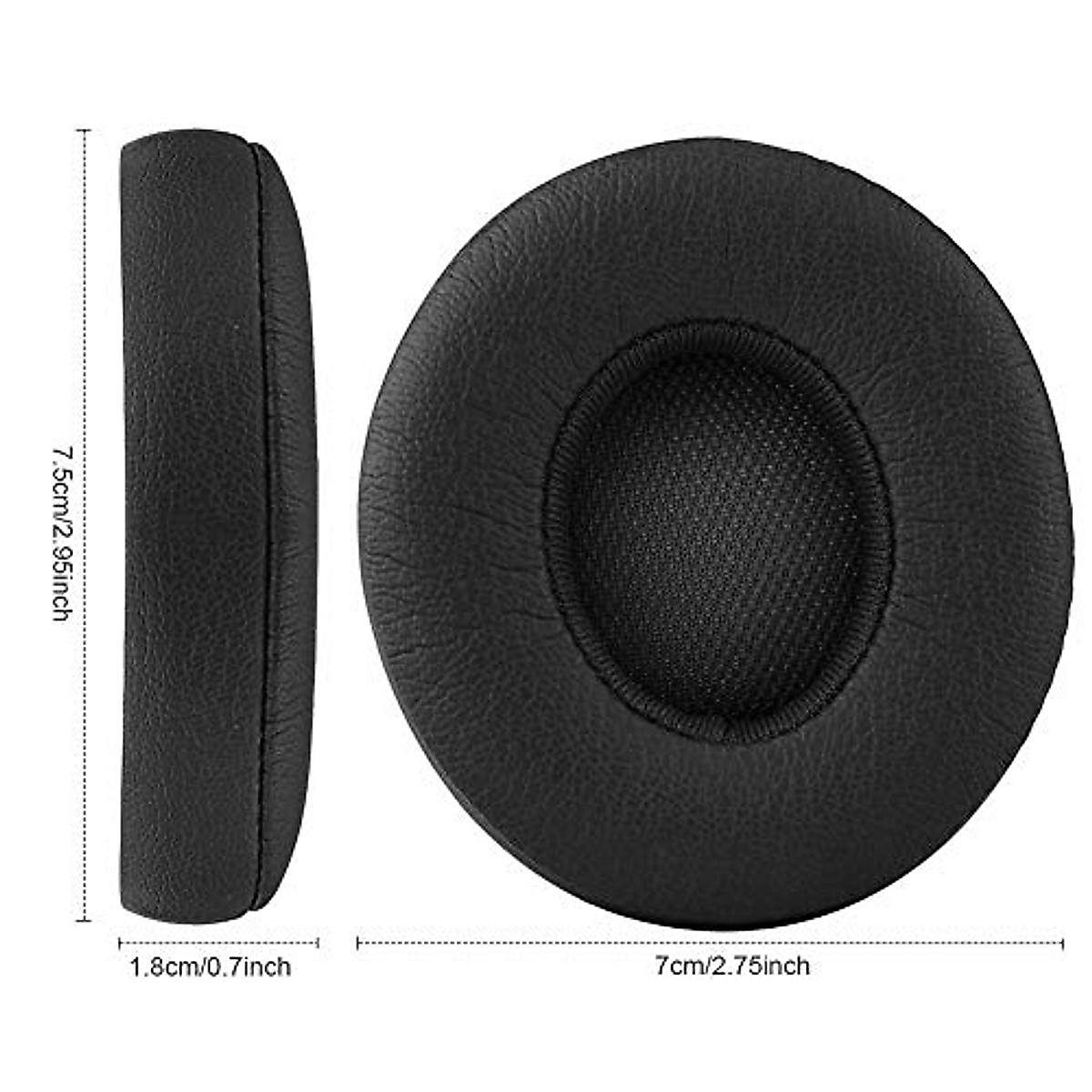 Solo 3 Earpad Replacement Solo 2 Ear Pads Cushion Accessories Compatible with Beats by Dre Solo3/Solo2 Wireless A1796/B0534 Headphones, Made of Protein Leather Memory Foam (Black)